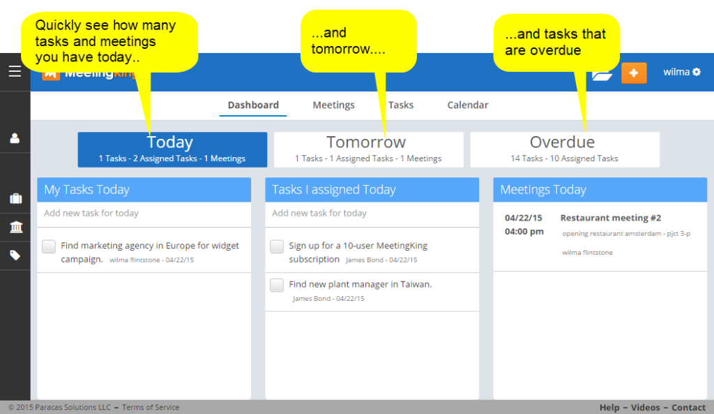 Work smarter with new dashboard | MeetingKing