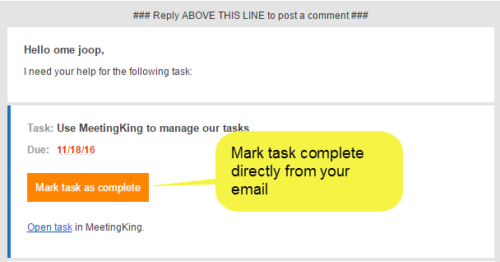 Manage tasks from your email | MeetingKing